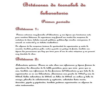 Bitacoras de laboratorio | DOCX
