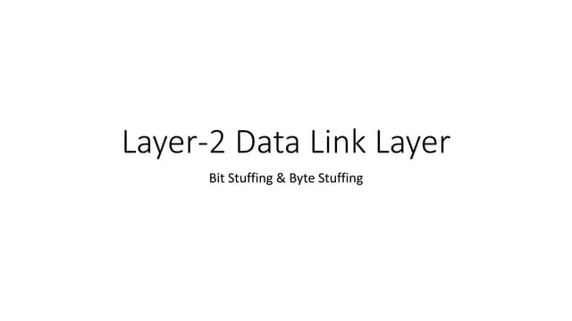 1bit And Byte Stuffing Computer Networks Pptx Programming Languages