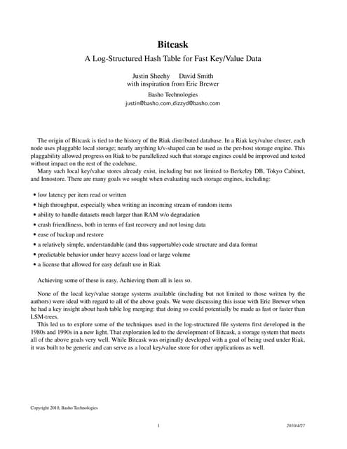 随即存储引擎bitcask Pdf 7581