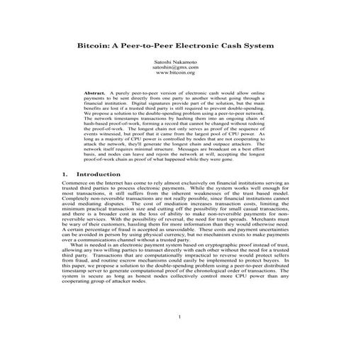 Bitcoin White Paper | PDF