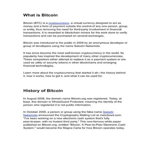 What is Bitcoin | PDF