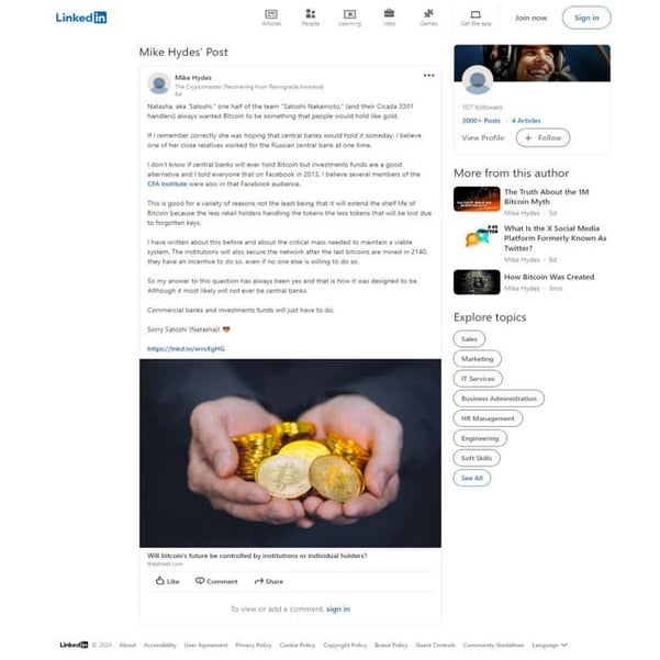 This is a Copy of MY Bitcoin Asset LinkedIn Post | PDF