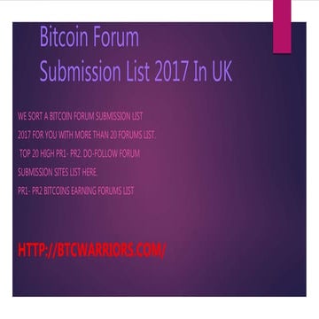 Bitcoin forum submission in UK | PPTX