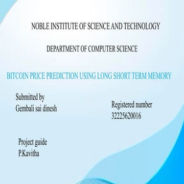 Bitcoin Price Prediction Using Machine Learning Pptx Computing