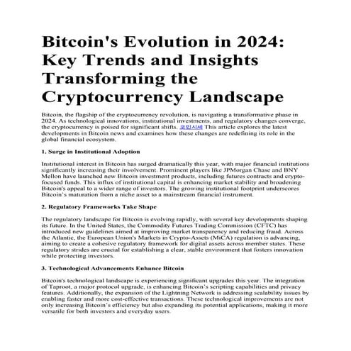 Bitcoin's Evolution in 2024 Key Trends and Insights Transforming the ...