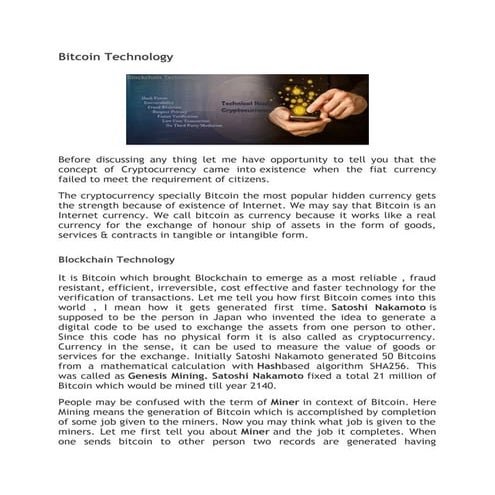 Bitcoin Technology Doc