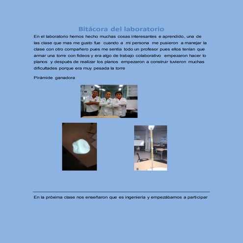 Bitácora del laboratorio | DOCX