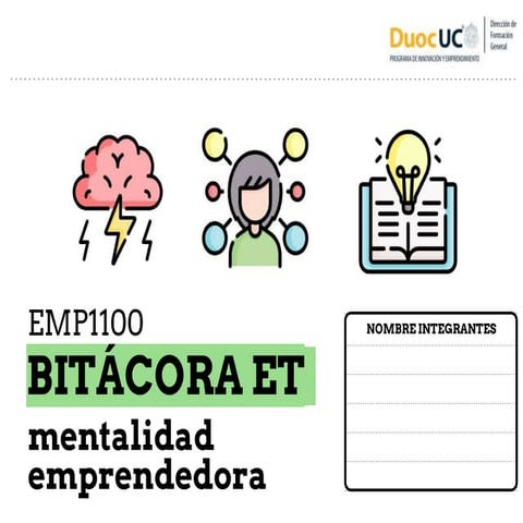 Bitácora EXAMEN pptx de mentalidad emprendedora | PPTX