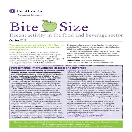 Bite Size - October 2012 Quarterly M&A activity in the food and ...