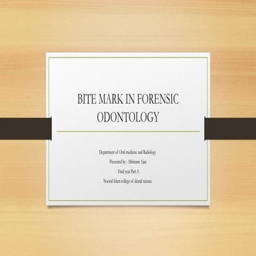 Bite Marks (FORENSIC DENTISTRY) | PPTX