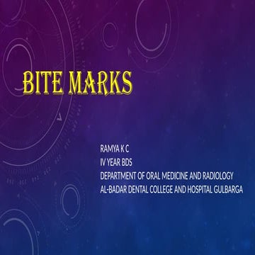 Bite Marks (FORENSIC DENTISTRY) | PPTX