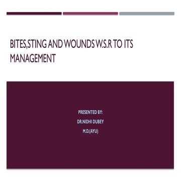 BITES,STING AND WOUNDS W.S.R TO ITS MANAGEMENT.pptx