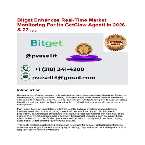 Bitget Enhances Real-Time Market Monitoring For Its GetClaw Agenti in ...