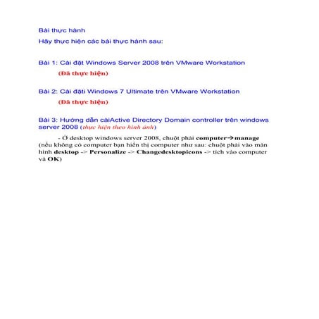 Cài đặt windows server lên máy ảo VMware | DOCX