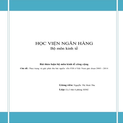 Bài thảo luận ktcc về thu hút fdi | DOCX
