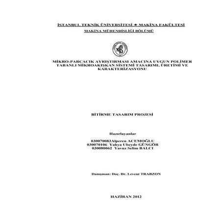 Bitirme tasar m projesi | PDF