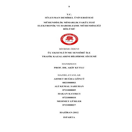 SDÜ EHM Bitirme Projesi Tez | PDF