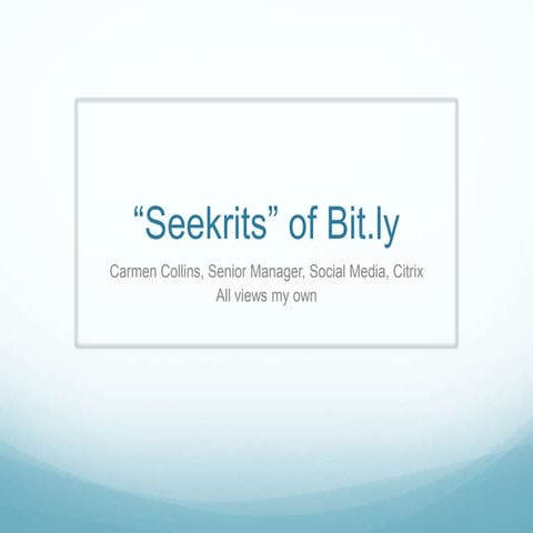 Bit.ly secrets | PPTX