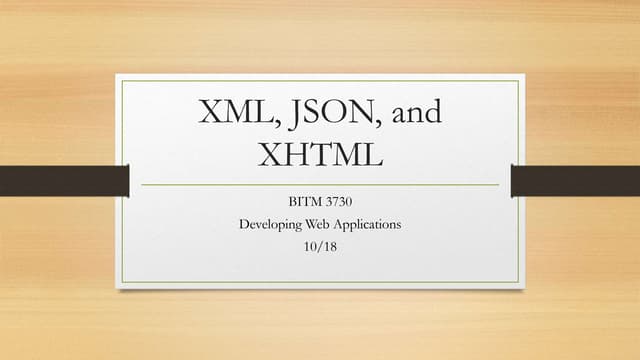 Xml presentation | PPTX
