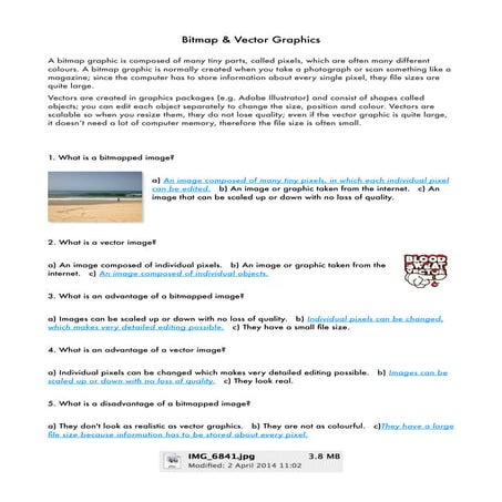 Bitmaps and vectors pdf | PDF