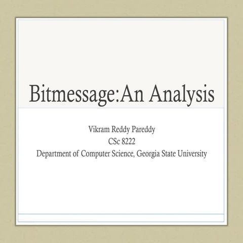 Bitmessage | PPT | Email | Internet