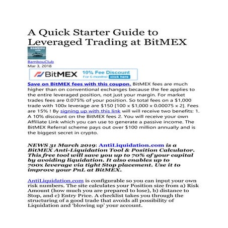 Bitmex leveraged trading hackernoon | PDF | Stocks and Bonds | Personal Investing