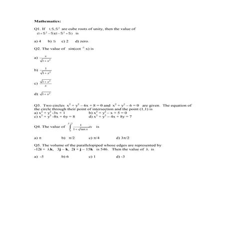 Bitsat sample | PDF | Chemistry | Science