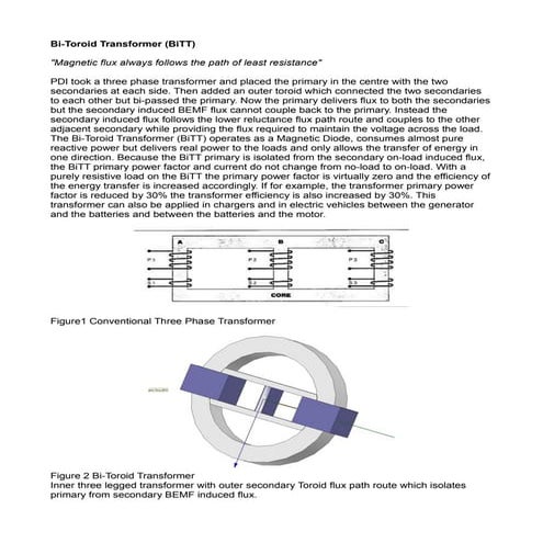 Bi-Toroid Transformer Technology (BiTT) Principle of Operation | PDF