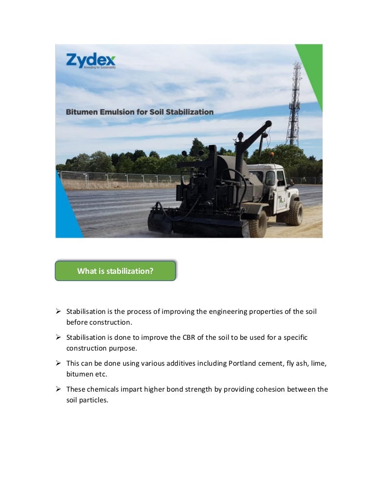 Bitumen emulsion for soil stabilization