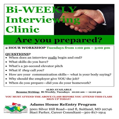 Bi Weekly Interview Skills Workshop Flyer | PDF