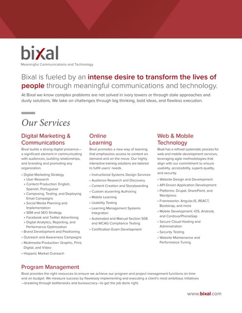 Bixal Corporate Capabilities | PDF