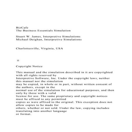 Cesim Hospitality Hotel and Restaurant Management Simulation Game Guide ...