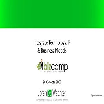 Integrating technology, IP & business models | KEY