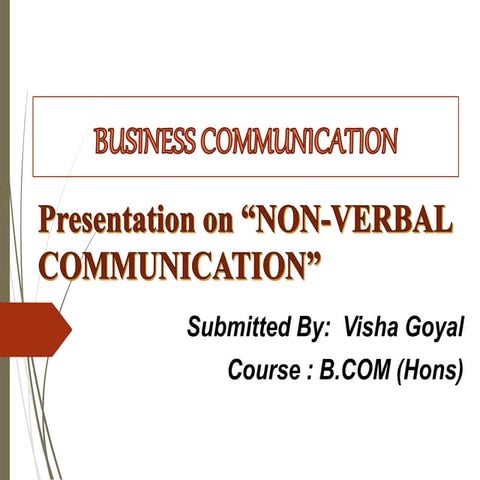 Non verbal communication | PPTX