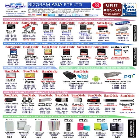Bizgram memory card hard disk storage garmin watch nas | PDF