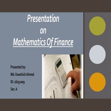 Mathematics of Finance | PPTX