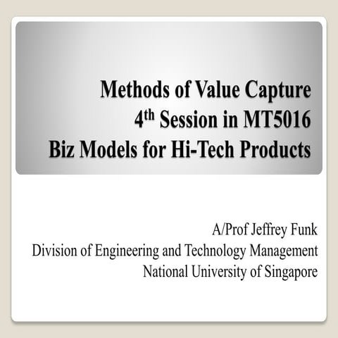 Biz model 4 method of value capture | PDF