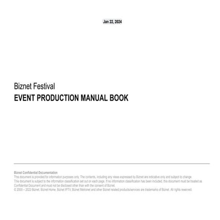 Biznet Festival - Event Production Book | PDF