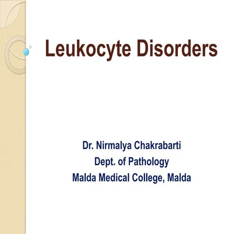 Leukocyte_disorders for undergraduate students | PPTX