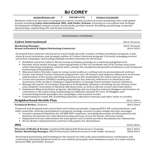 BJ Corey Resume | PDF