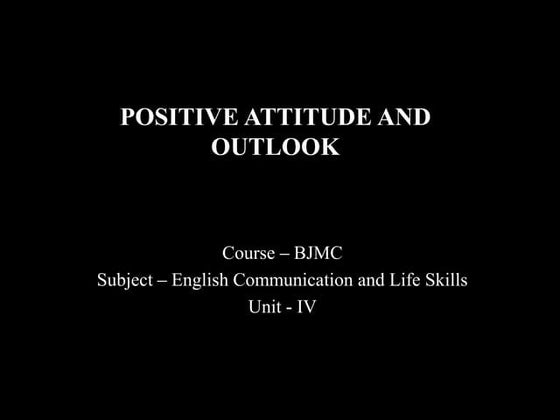 The Power of positive Attitude | PPTX