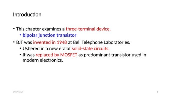 BJT Input and Output Characteristics in Common-Base Configuration | PPTX