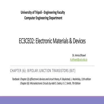 BJT •Basic operation of BJT in active, saturation, cutoff modes | PDF