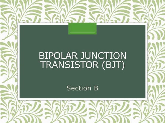 L10 BJT Introduction_S21718Taguchi optimisation method for solving ...