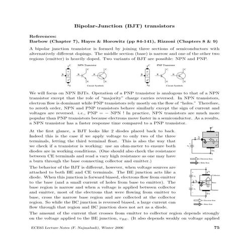 Bipolar Junction Transistors BJT | PDF