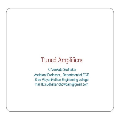 BJT Tuned amplifiers | PDF
