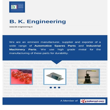 B. K. Engineering, Jalandhar, Machinery Parts | PDF