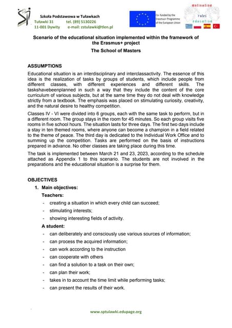 Scenarioschoolofmastersdocx