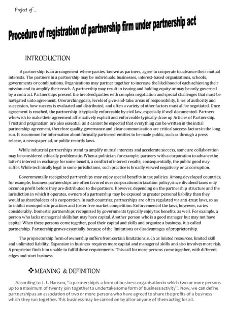 Partnership deed | PPT