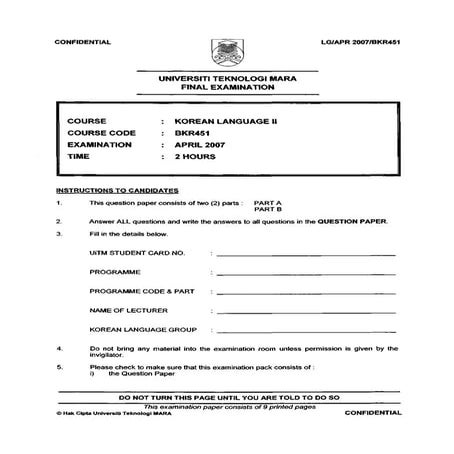 UITM-(BKR 451) APRIL(2007) | PDF